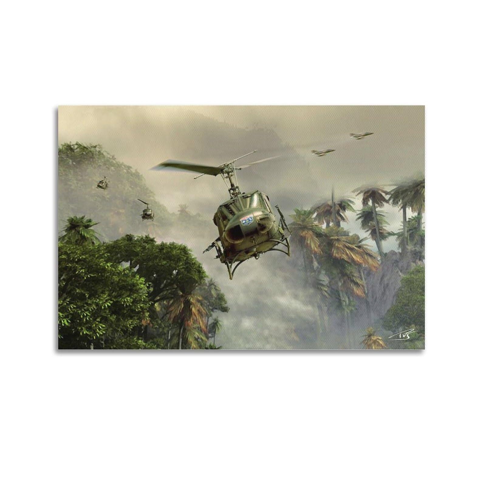 UH-1D Huey Helicopter Fighter Painting Boys Room Poster Poster for Room ...