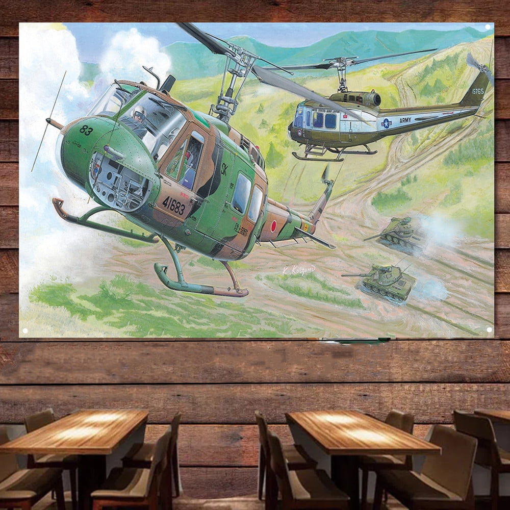 UH-1H Iroquois Attack Helicopter Posters and Prints Wall Banner ...