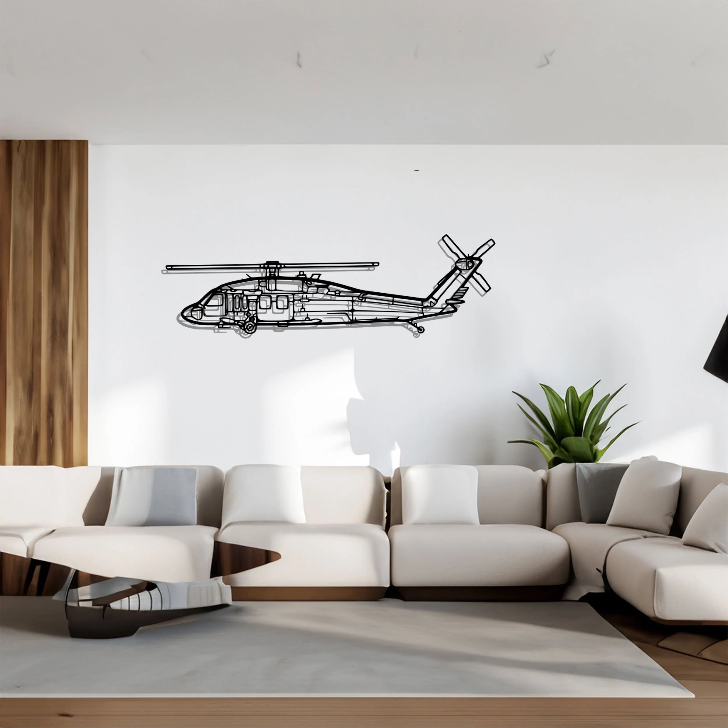 UH-60 Black Hawk Silhouette Metal Wall Art, Helicopter Silhouette Decor ...