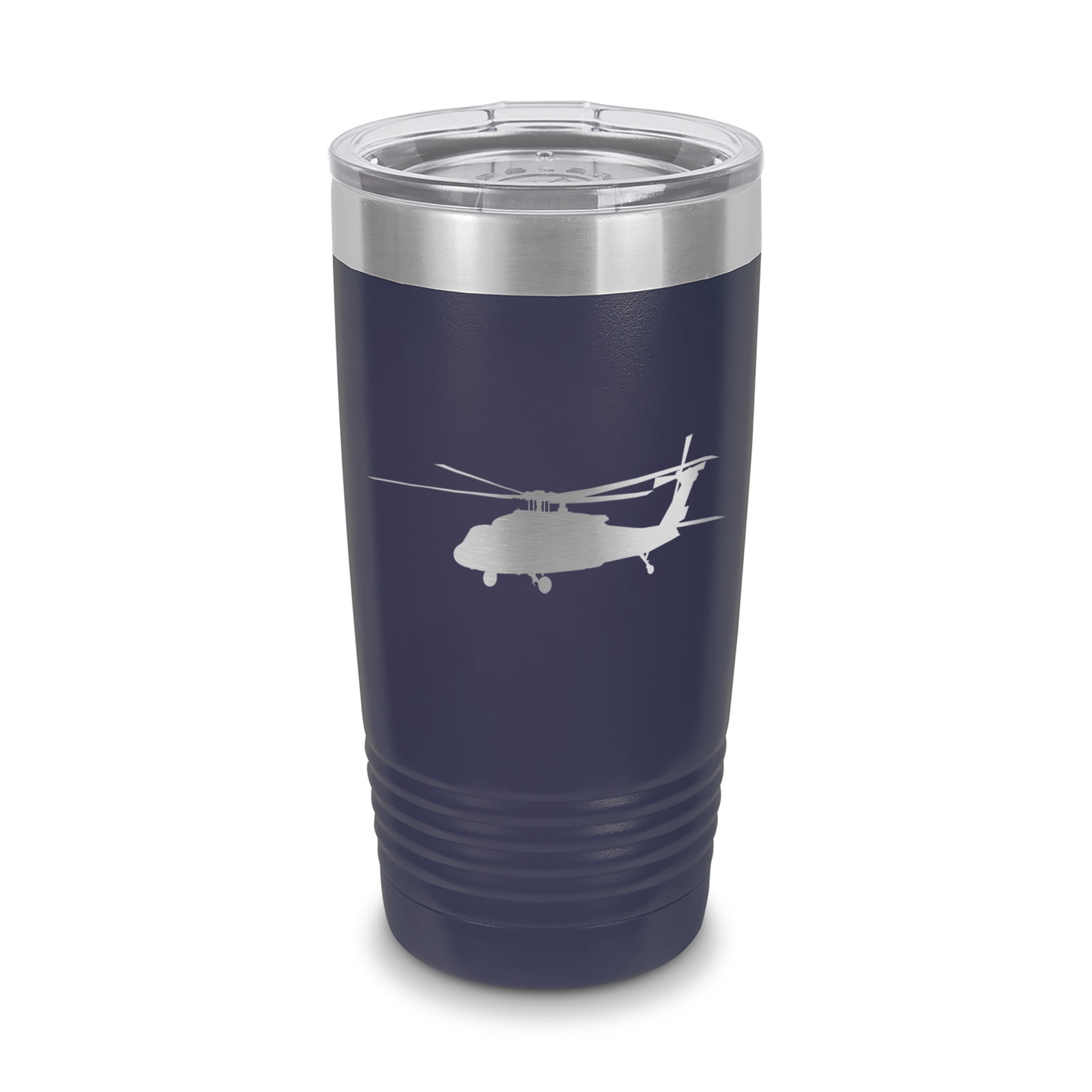 UH-90 Black Hawk Tumbler 20 oz - Laser Engraved w/ Clear Lid ...