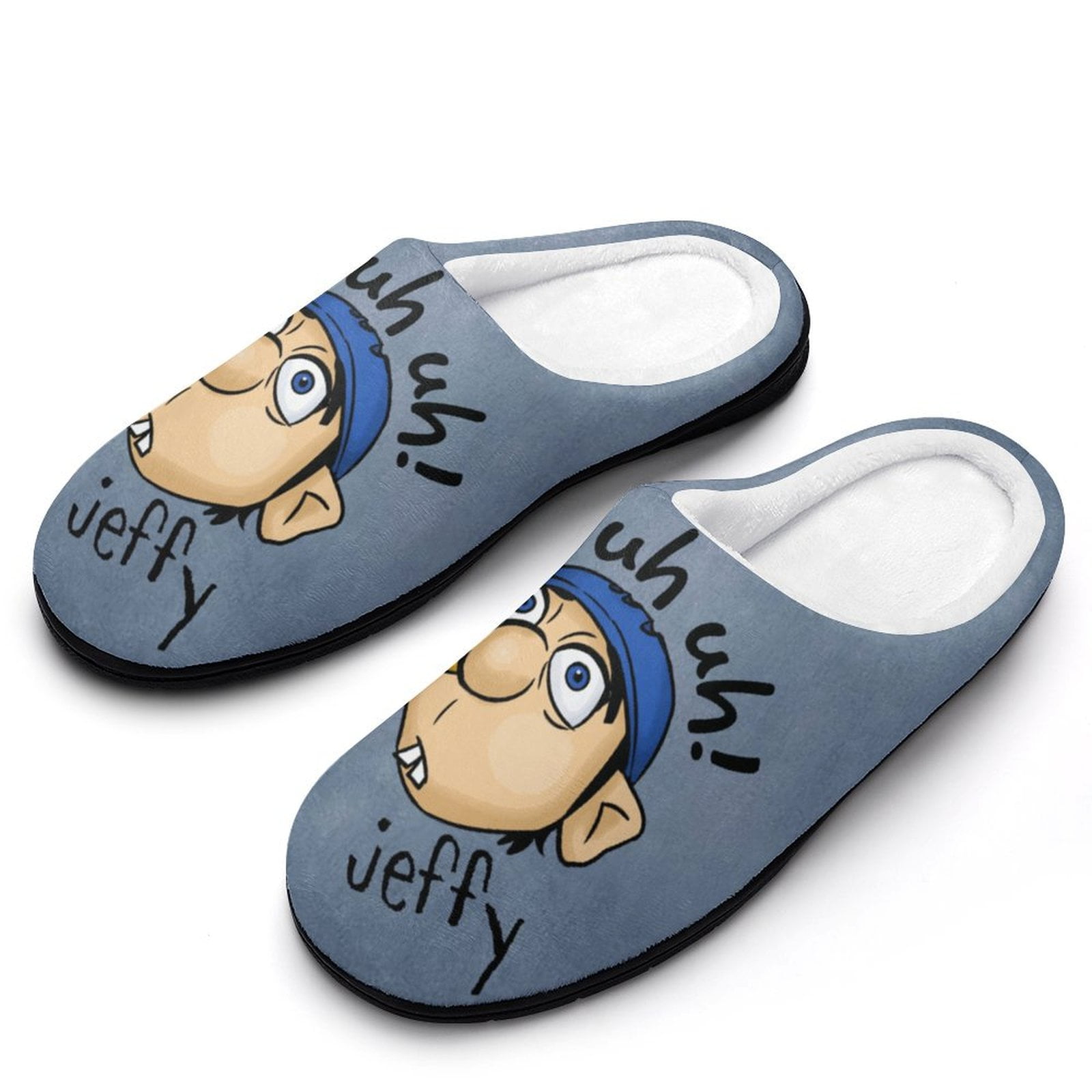 UH Jeffy SML Men's Cotton Slippers Winter Fuzzy Lightweight Anti-slip ...