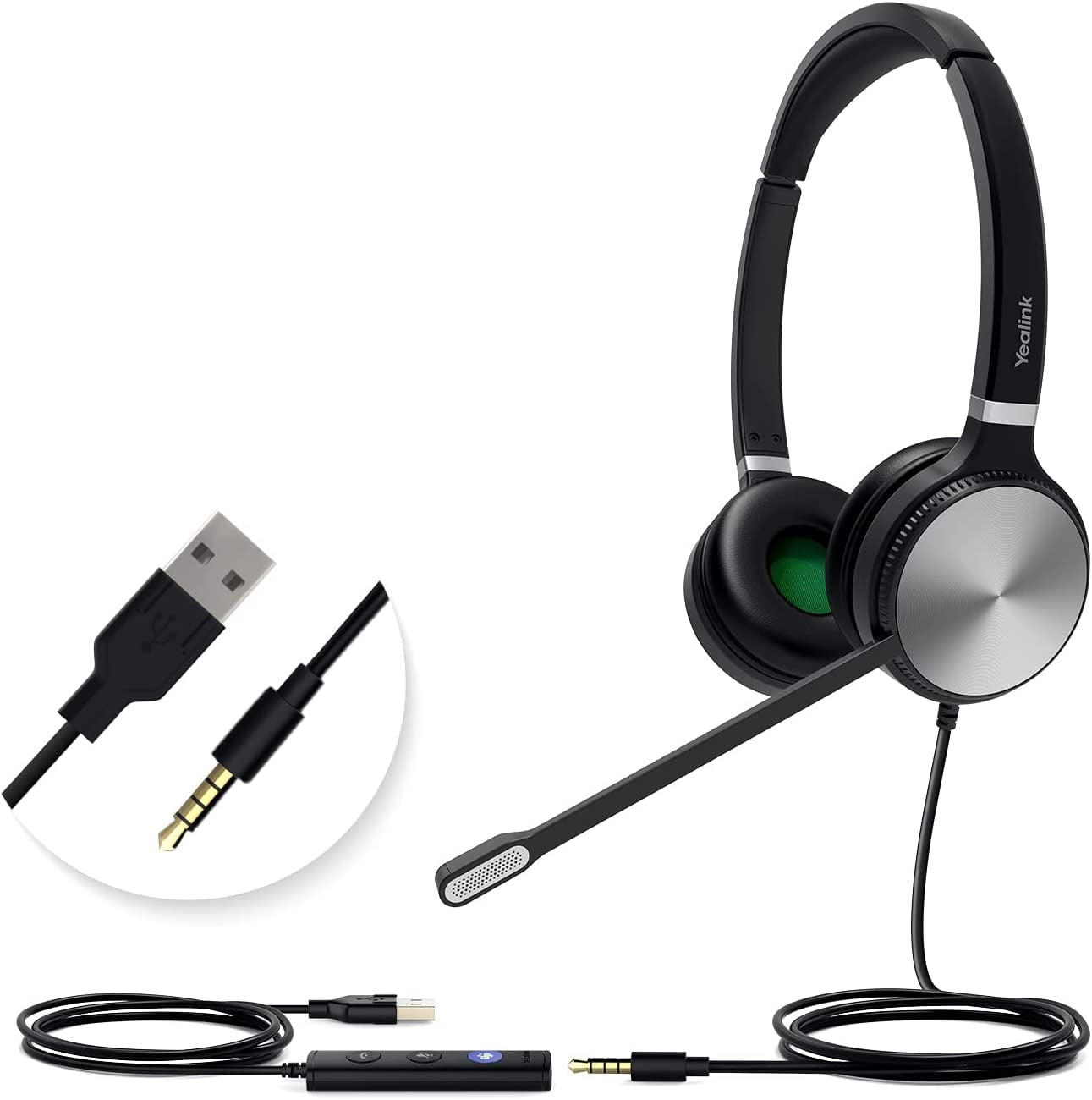UH36 Professional USB Headset, Wired Headphones for Computer PC Laptop ...