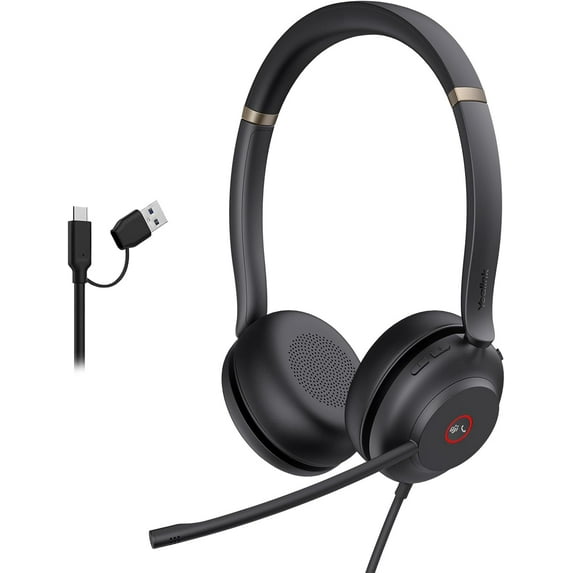 UH37 USB Headset with Noise Cancelling Microphone,Wired Headset for PC ...