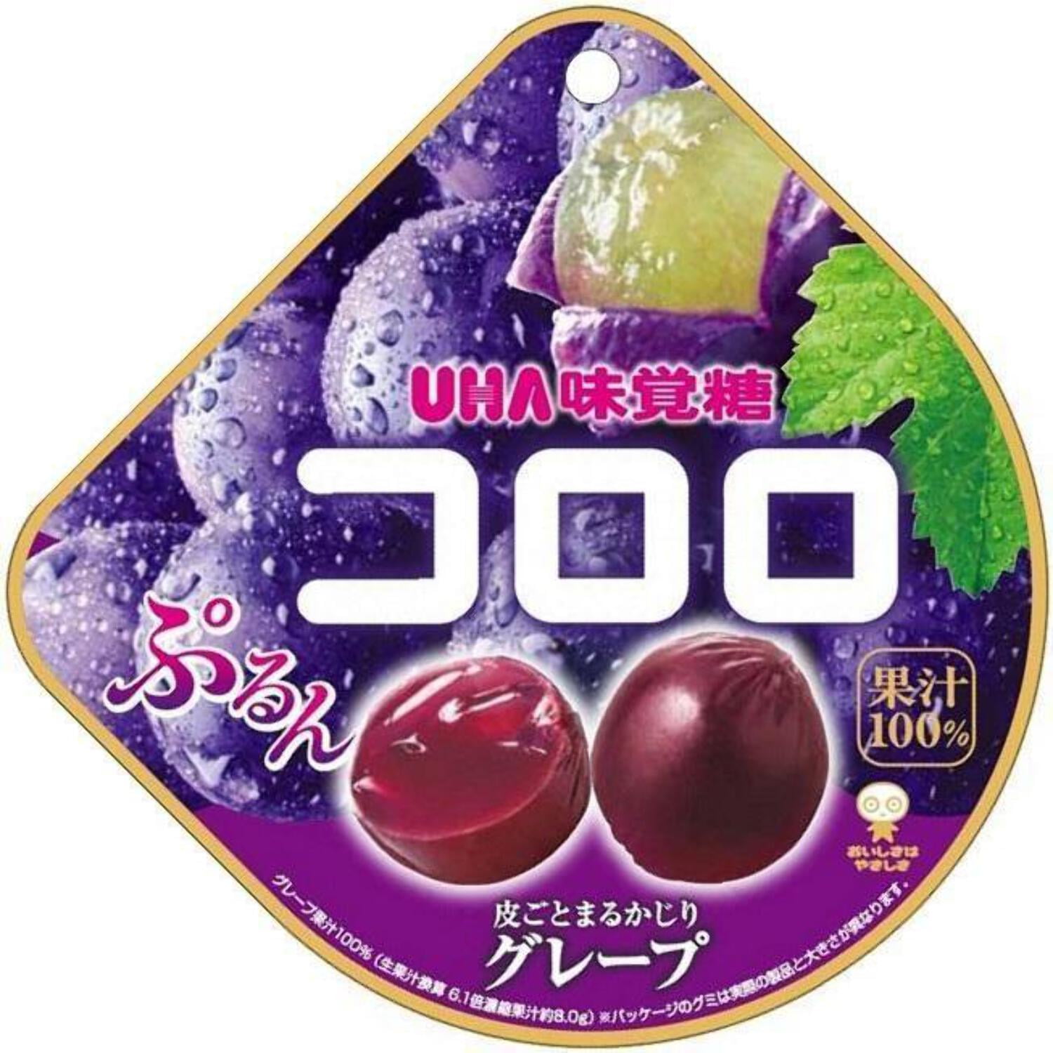 UHA Mikakuto CORORO Grape Gummy Candy 48g × 6 Packs Japanese Gummies ...