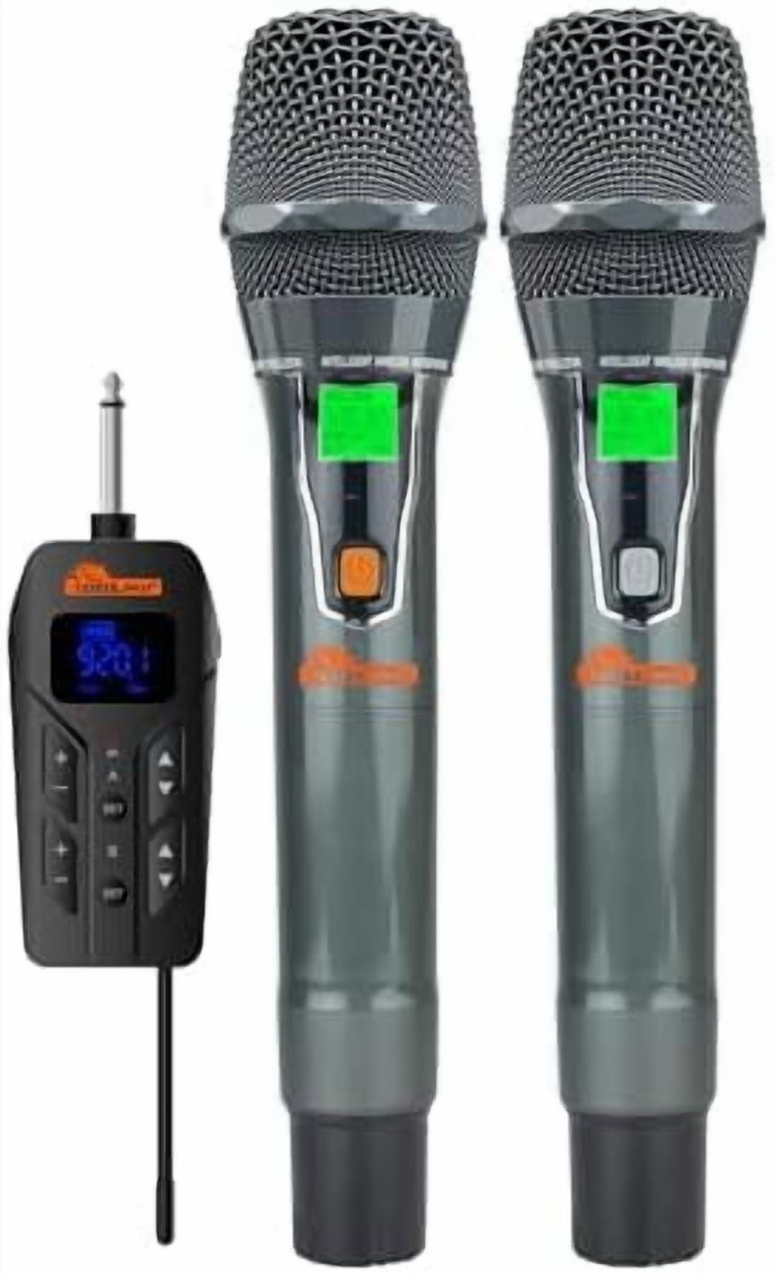 UHF-20 Smart Dual Wireless Microphone System with LCD Display ...