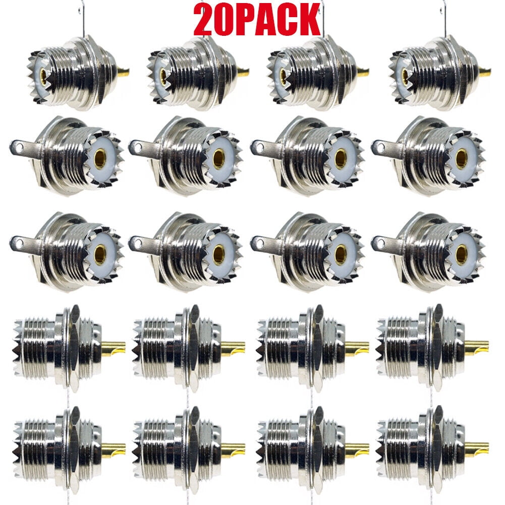 UHF Female SO239 Jack Bulkhead Deck Clip Solder Cup Panel Mount RF ...
