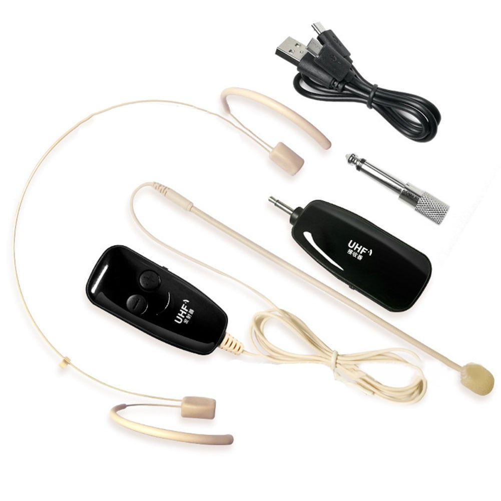 UHF Head-mounted Wireless Microphone Transmitter Receiver Tour Teach ...