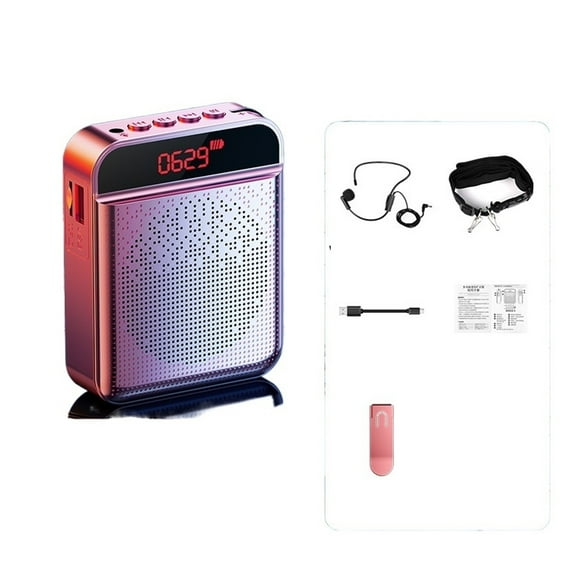 UHF Megaphone Speaker Microphone Portable Voice Amplifier Wireless TF ...