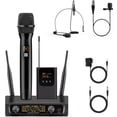 UHF Microphone System Set: Metal Cordless Handheld/Headset/Lavalier ...
