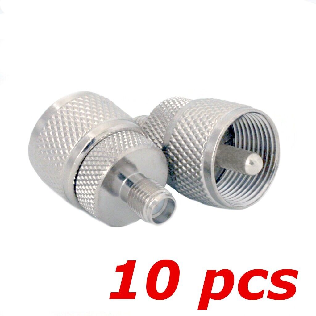UHF PL-259 Male to SMA Female RF Wifi Coax Adapter Converter Connector 10 PACK - Walmart.com