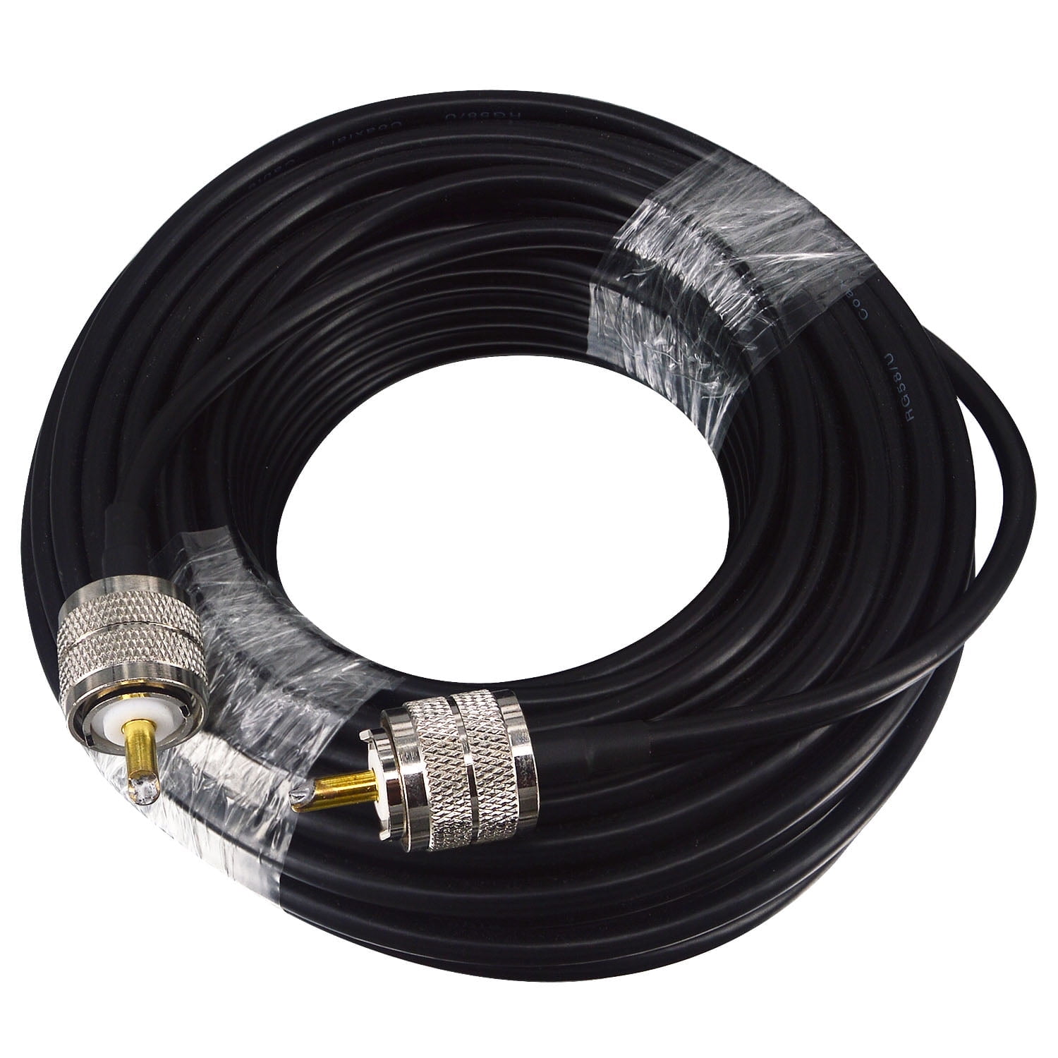 UHF RG58 Upgraded Coaxial Cable 65.6Ft PL259 Adapter UHF Male to UHF ...