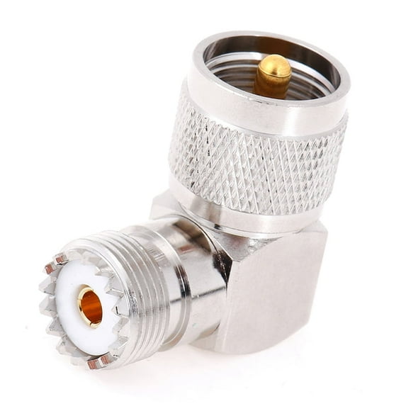 UHF SO-239 Female to UHF PL-259 Male Right Angle 90 Degree RF Connector ...