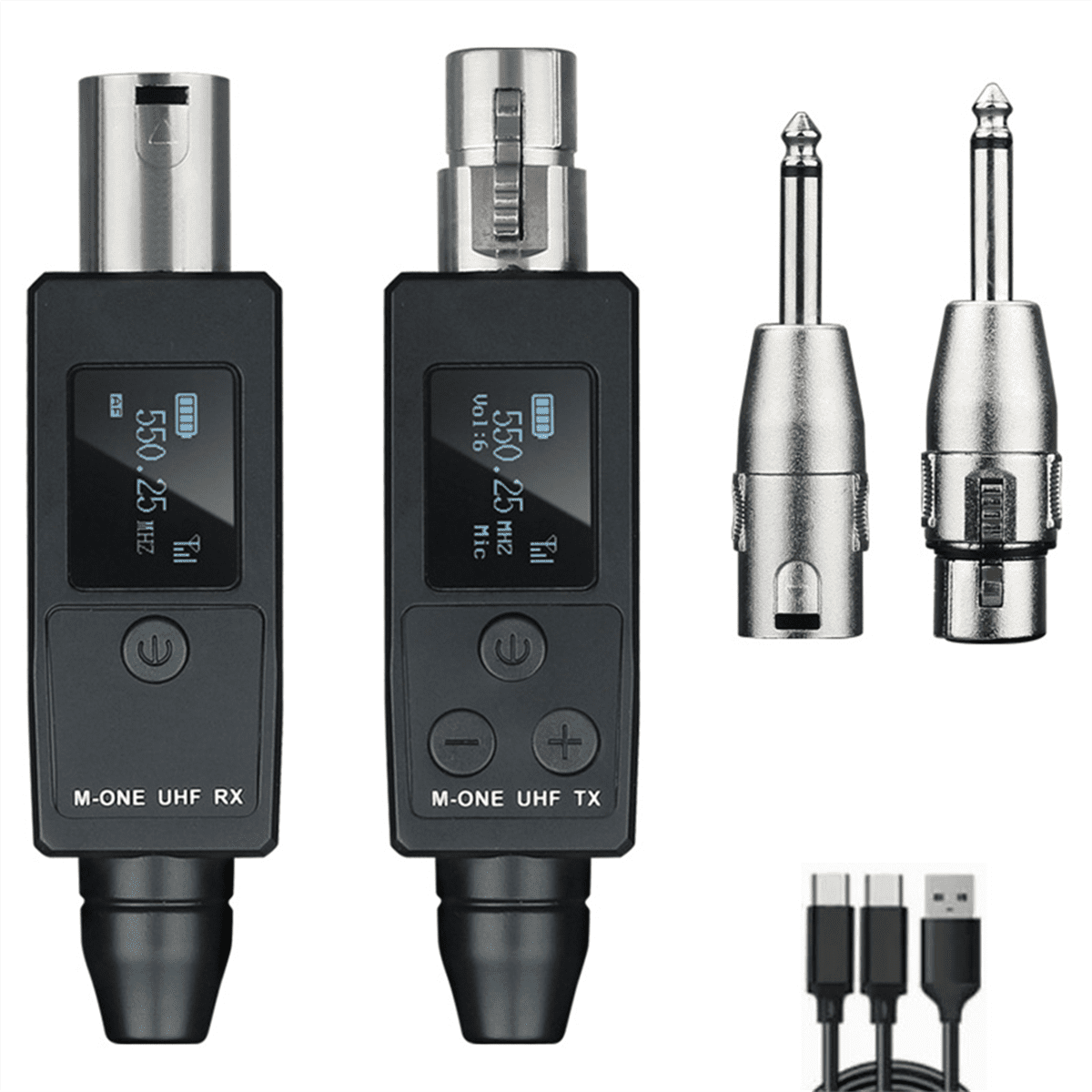 UHF Wireless Microphone Converter Transmitter Receiver for Dynamic ...