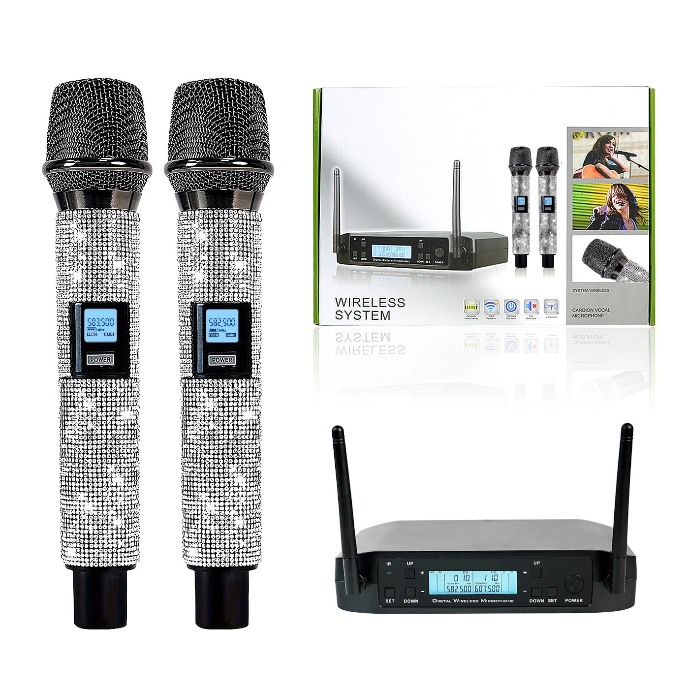 UHF Wireless Microphone System Professional Cordless Microphone 200CH ...