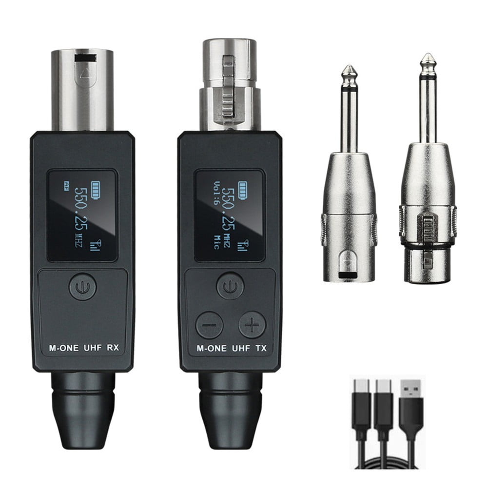 Uhf Wireless Microphone System Xlr Adapter Transmitter Receiver For ...