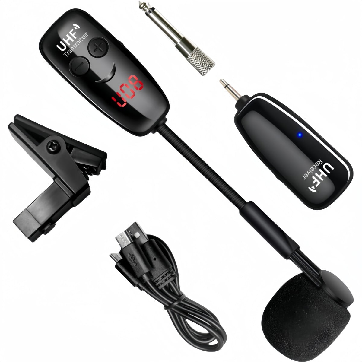 Haimni Uhf Wireless Saxophone Microphone Receiver Transmitter System ...