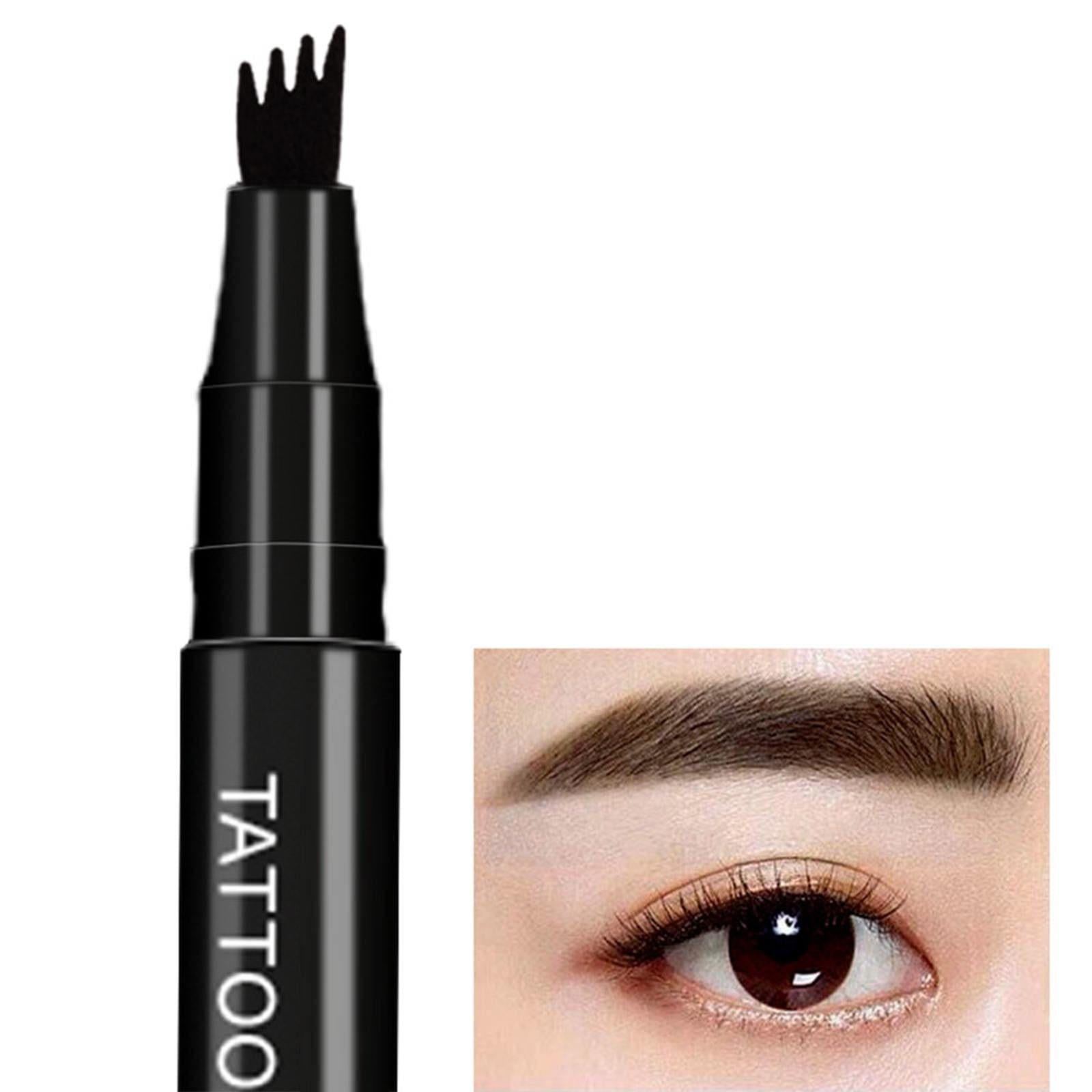 UHGEAX 3D Microblading Eyebrow Pen 4 Fork Tip Pencil Black Eyebrow ...