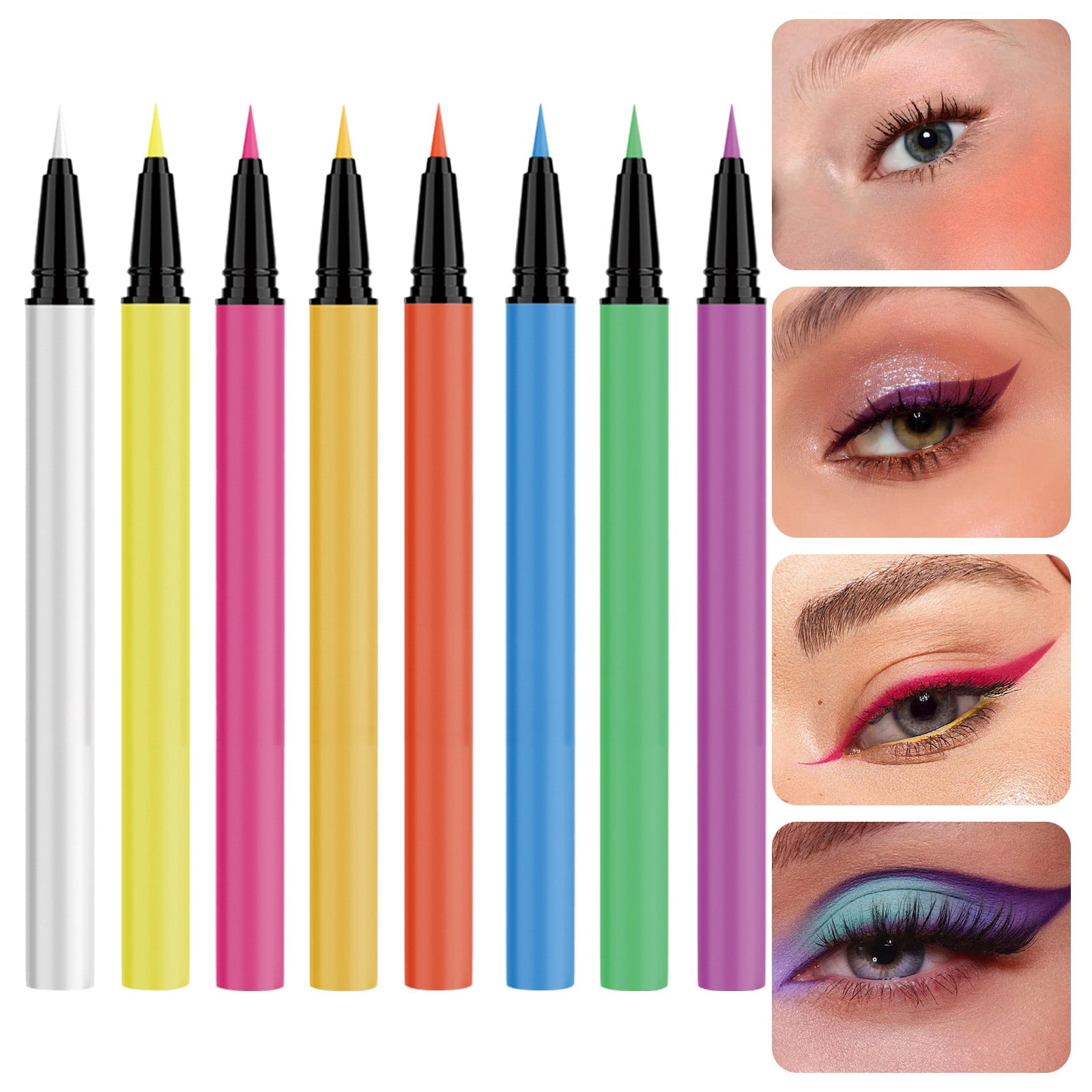 UHGEAX Beauty Eyeliner Pencil 8 Colors Liquid Eyeliner Set Colored ...