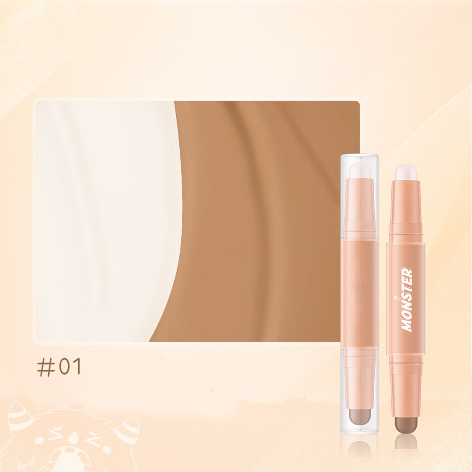 UHGEAX Eye Shadow Sticks Korean Makeup 4 Color Contouring Stick Double ...