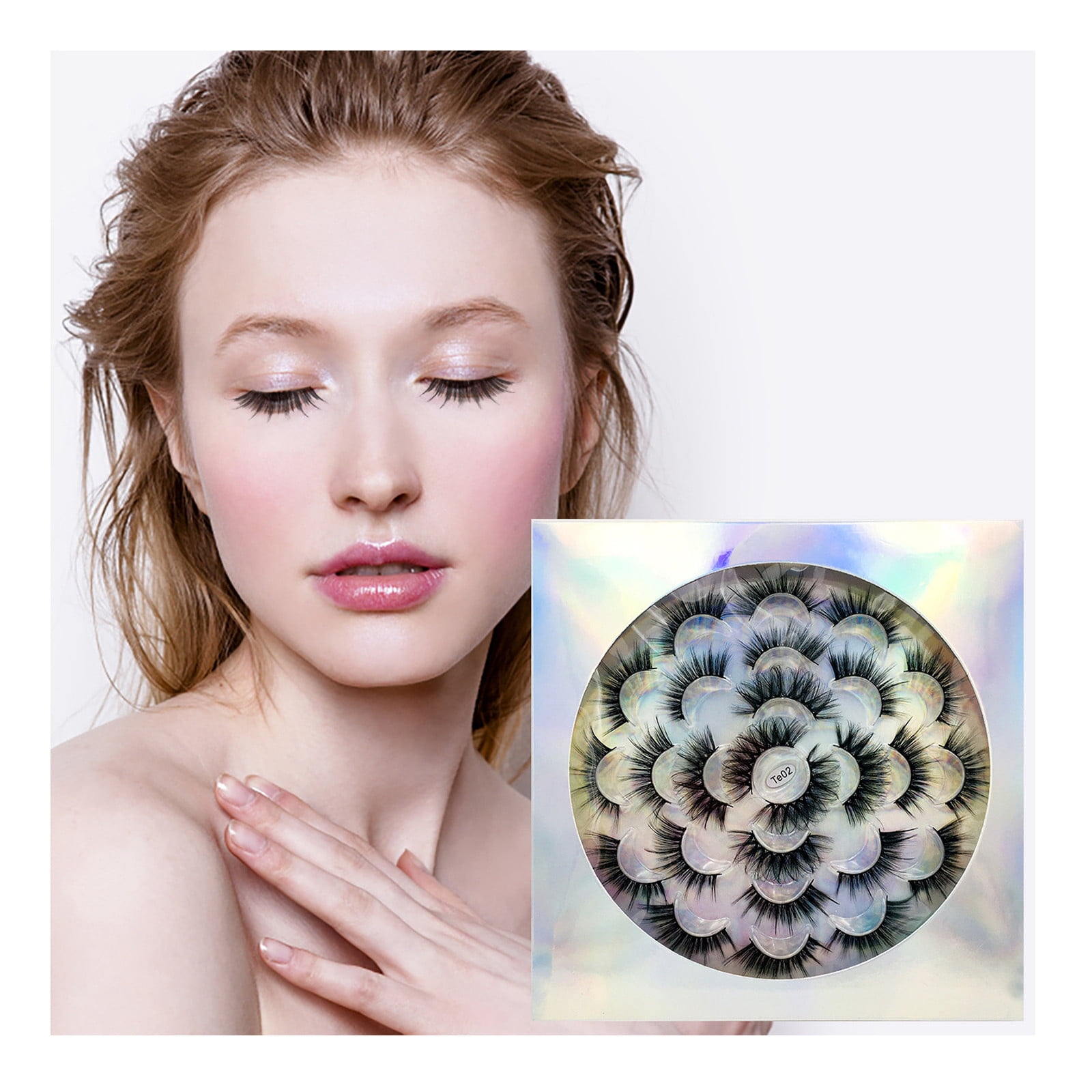 UHGEAX Eyelashes Natural Individual Lashes Adhesive Eyelashes Eyelash ...