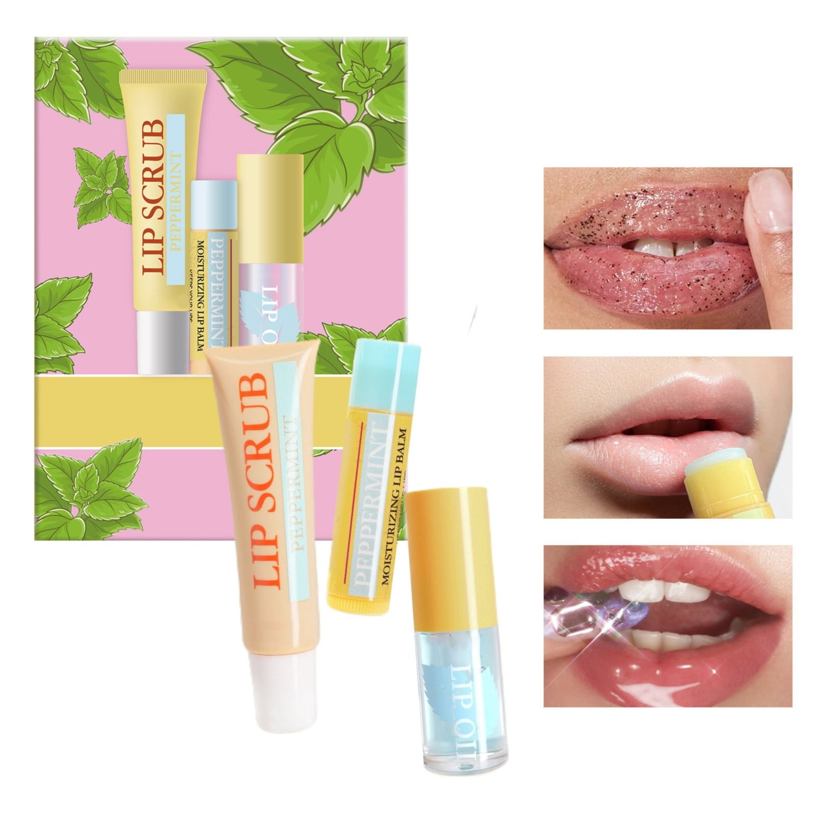 UHGEAX Lip Care Package Includes One Lip Scrub One Nourishing Lip Oil ...