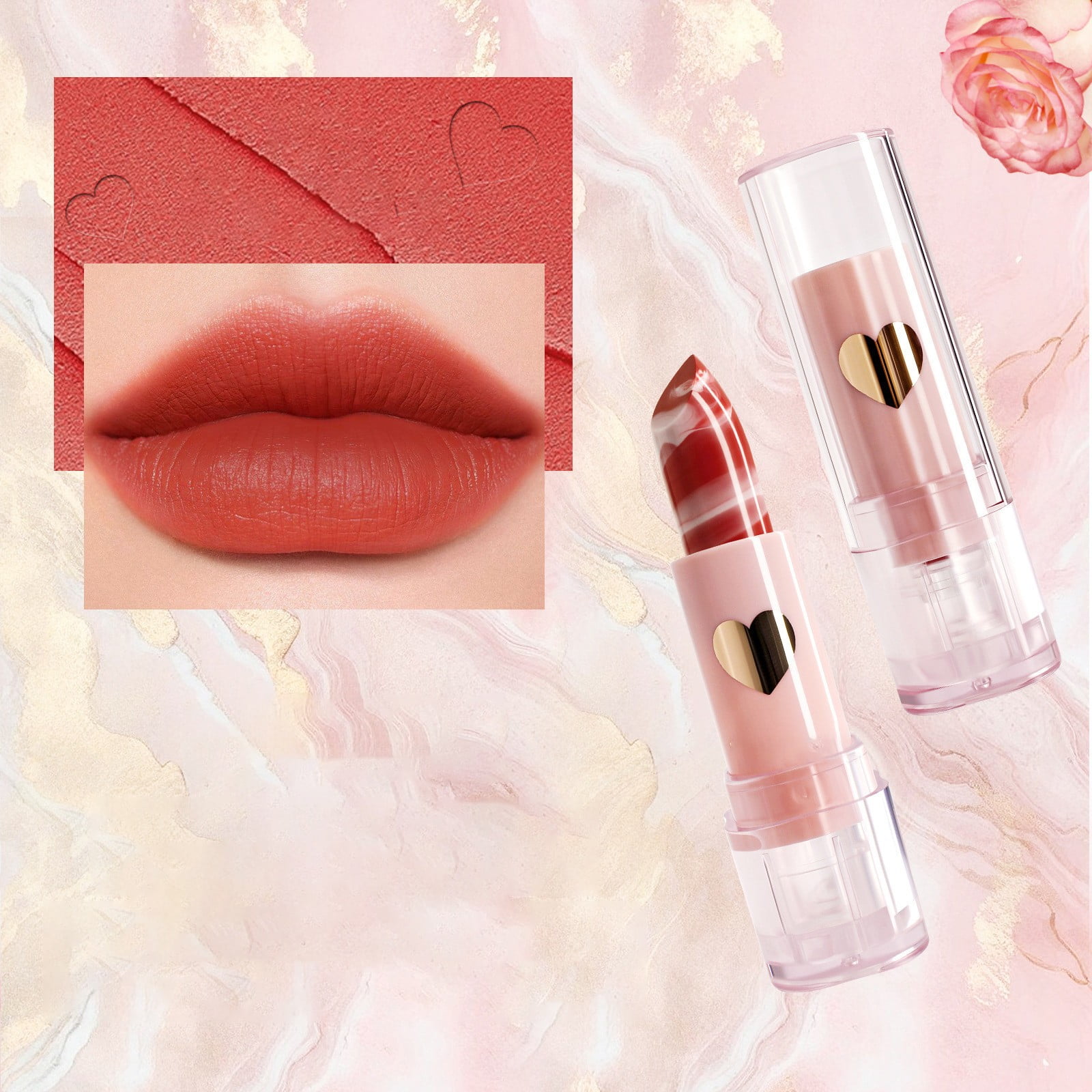 UHGEAX Lip Gloss Labial Lip Balm Makeup Lip Color Lipstick for Women ...