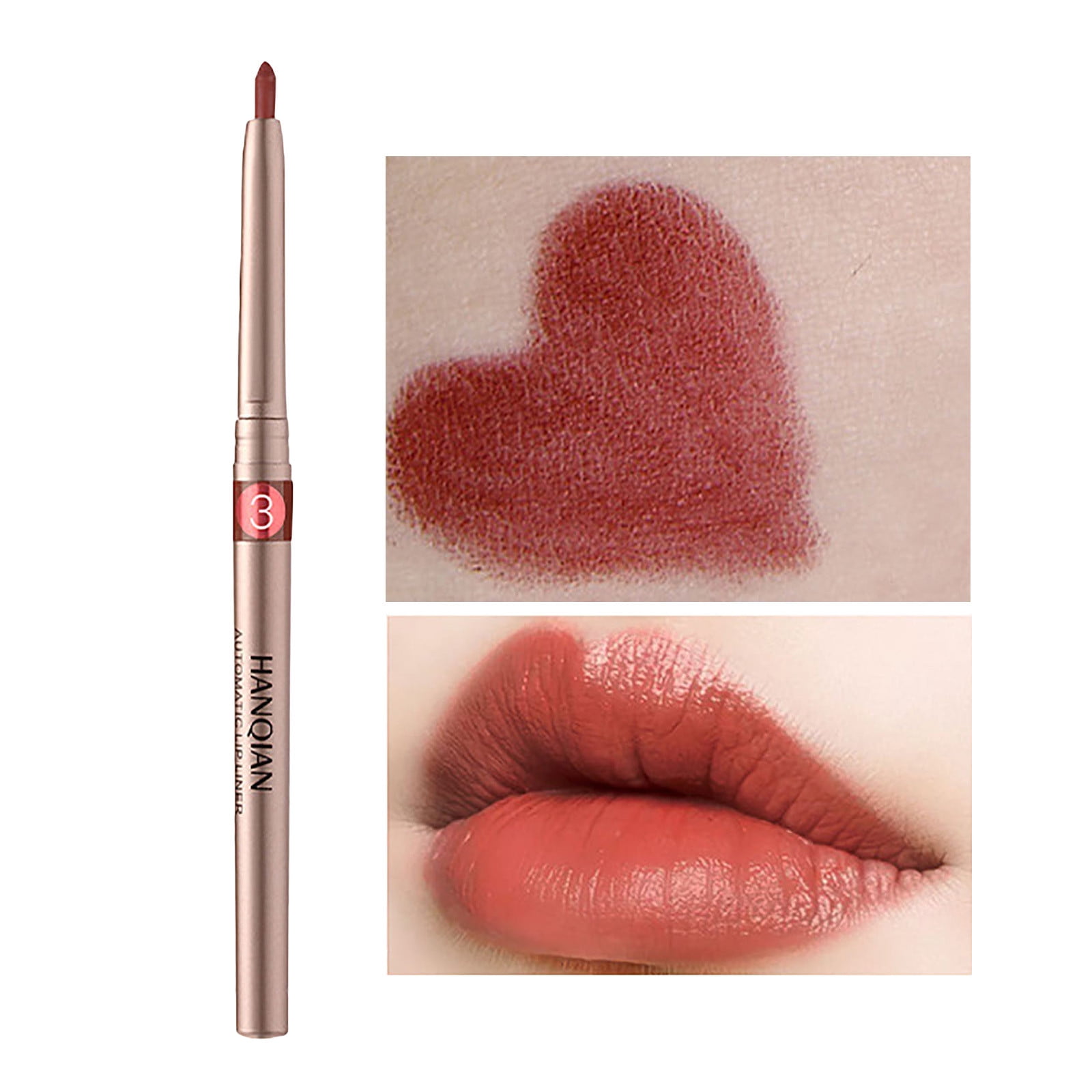 UHGEAX Lip Liners Lip Stain Peel Off Lip Stain Auto-Rotating Lip Liner ...