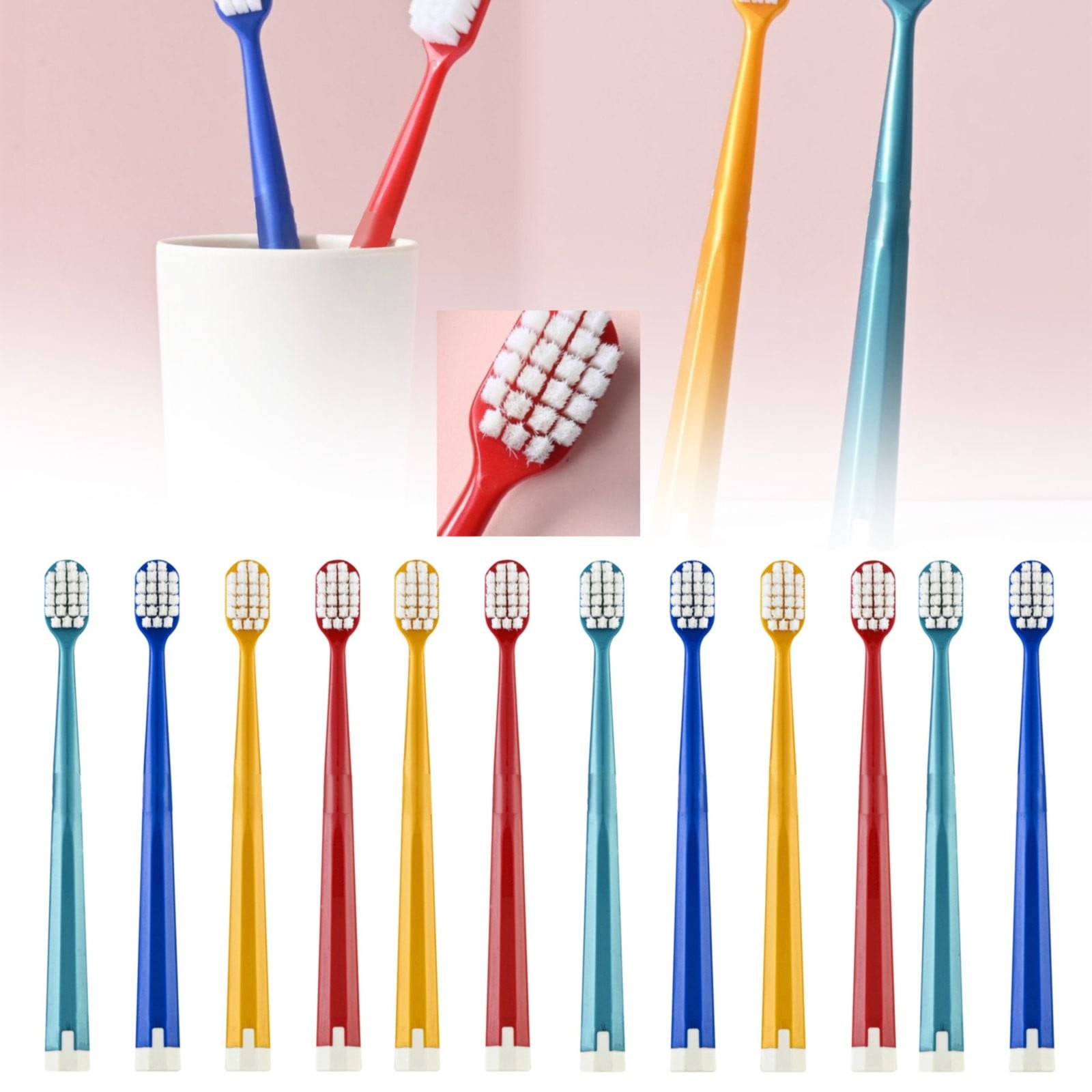 UHGEAX Toothbrush for Sensitive Gums Wide Head Soft Toothbrush 10000 ...