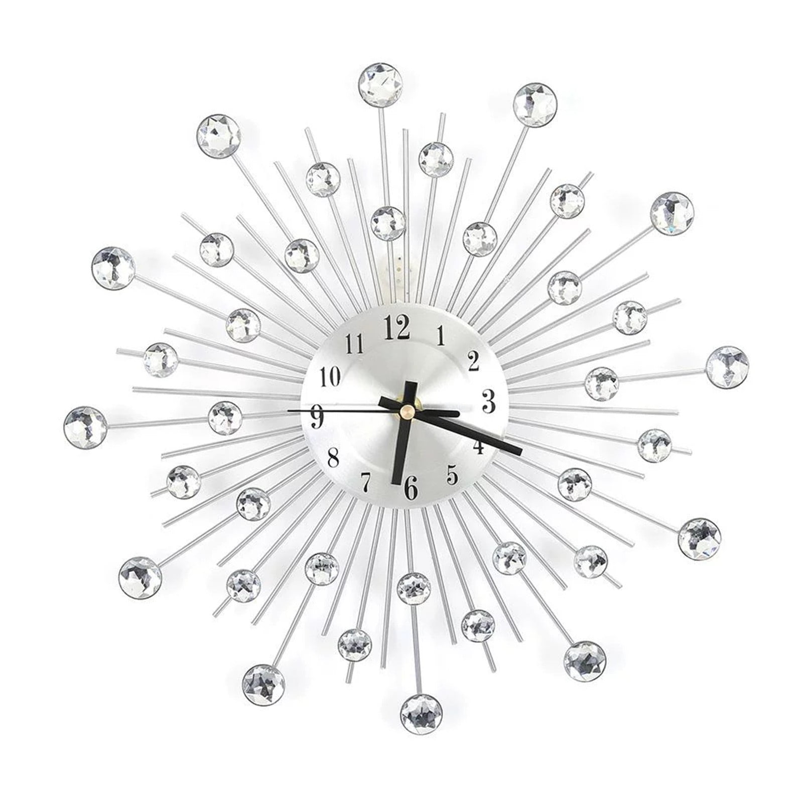 UHGXA Clock Clock for bedroom Luxury Diamond Studded Metal Wall Clock ...
