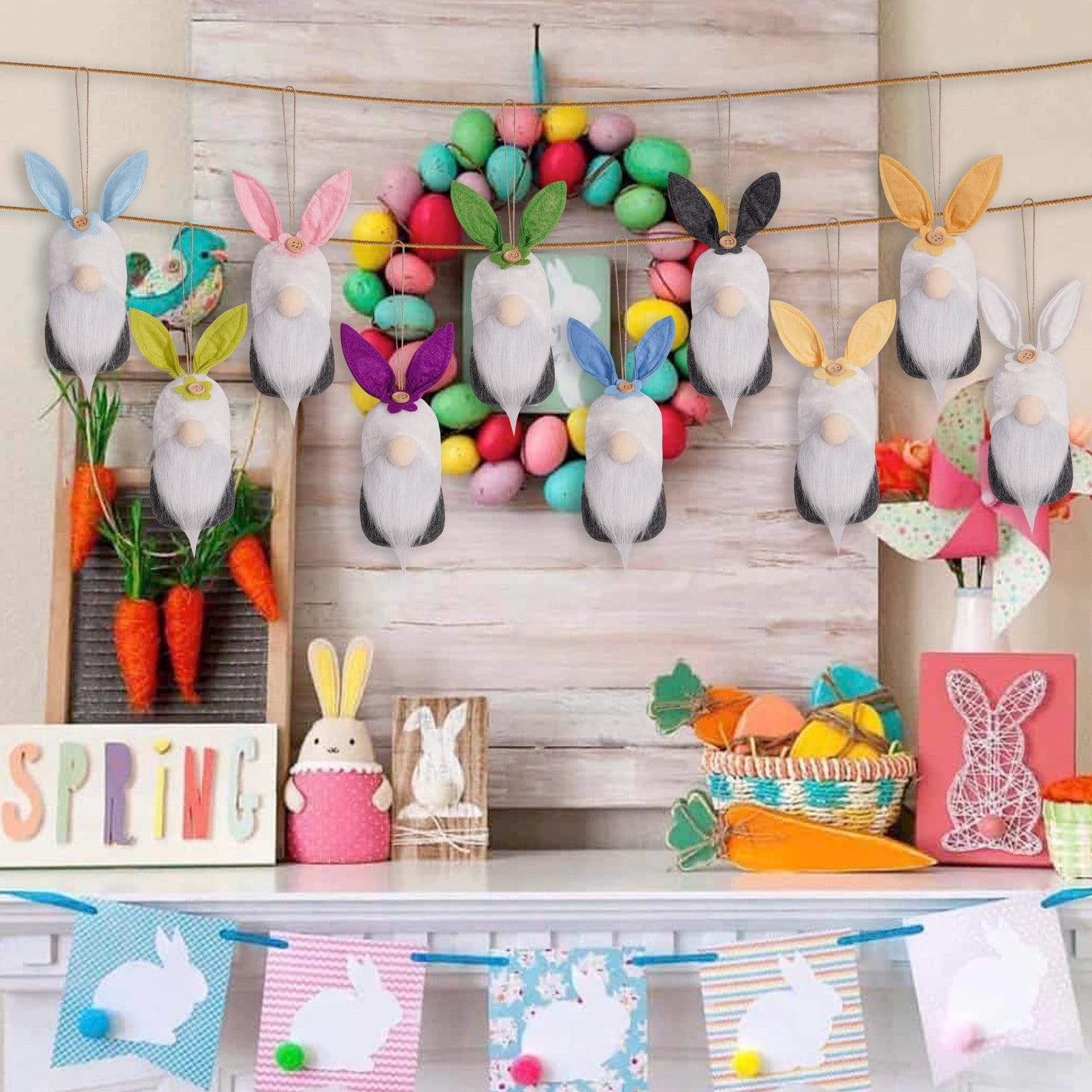 UHHDNAED 10 Pieces Of 3D Easter Bunny Plush Toys With Various Wool ...