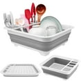 UHIAGREE Collapsible Dish Drying Rack,Foldable Plastic Portable Dish ...