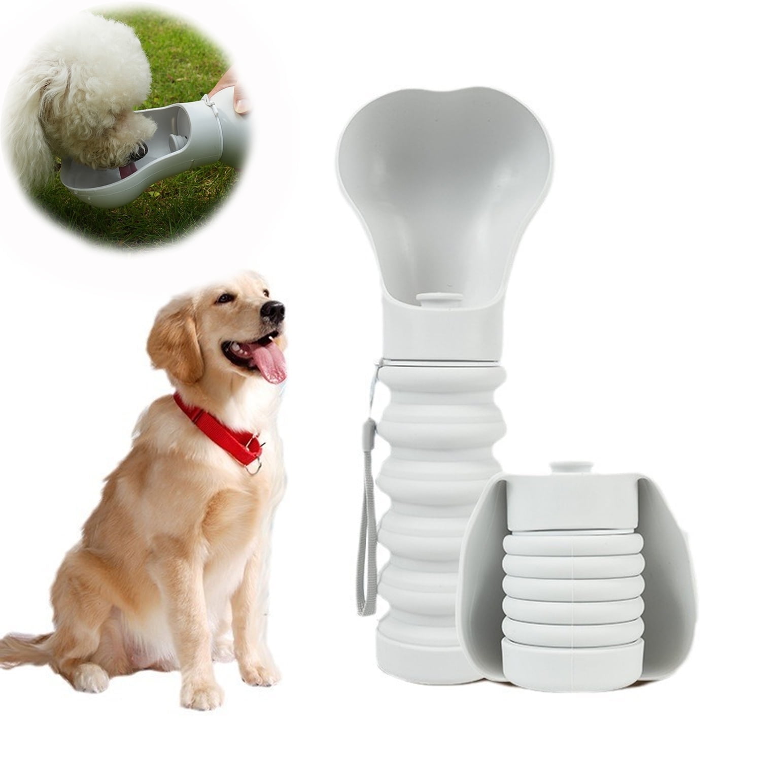 UHIAGREE Silicone Dog Water Bottle,Collapsible Travel Water Bottle for ...