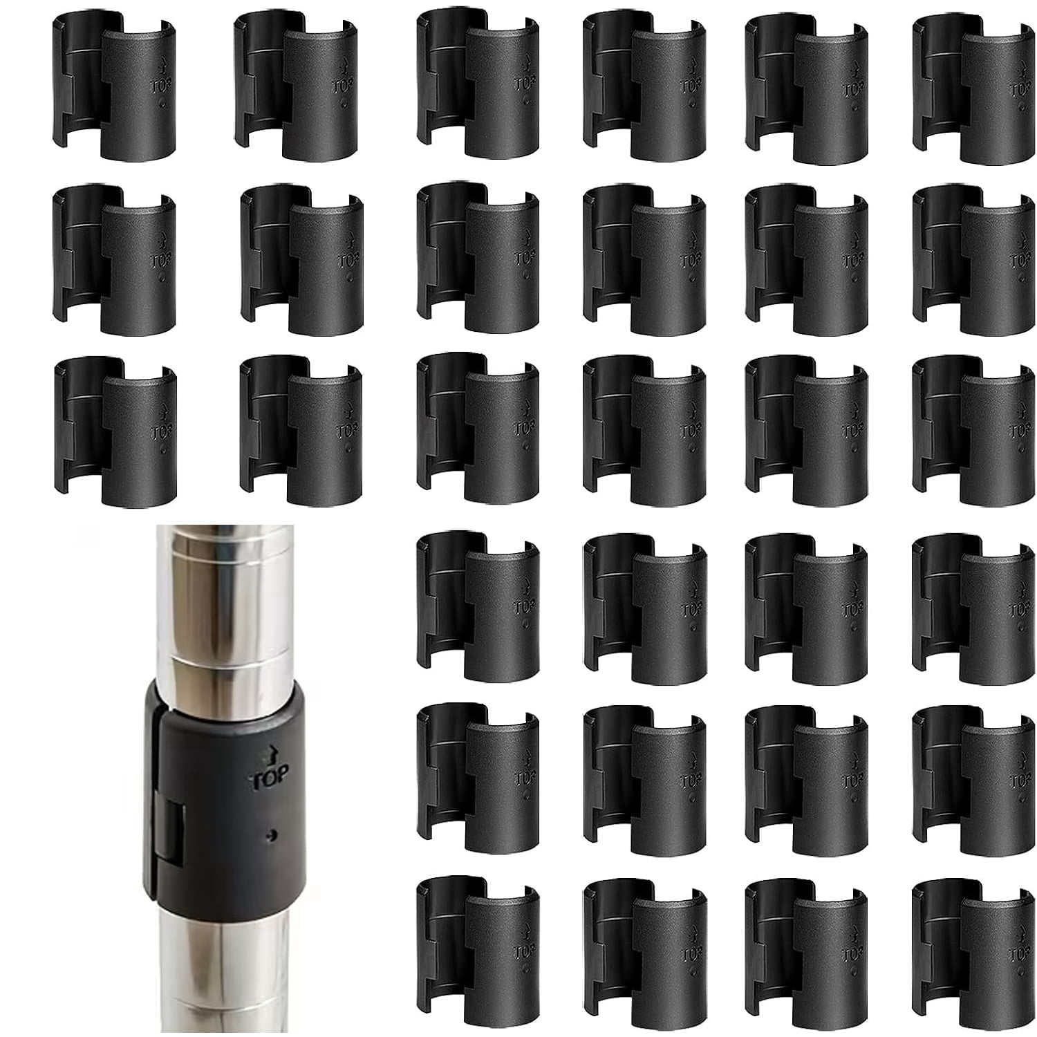 UHIAGREE Wire Shelf Clips,30 pack Wire Shelving Shelf Lock Clips for 1 ...