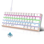 Ajazz AK873 Wired Hot Swappable Mechanical Keyboard, Coiled Cable, 22 ...