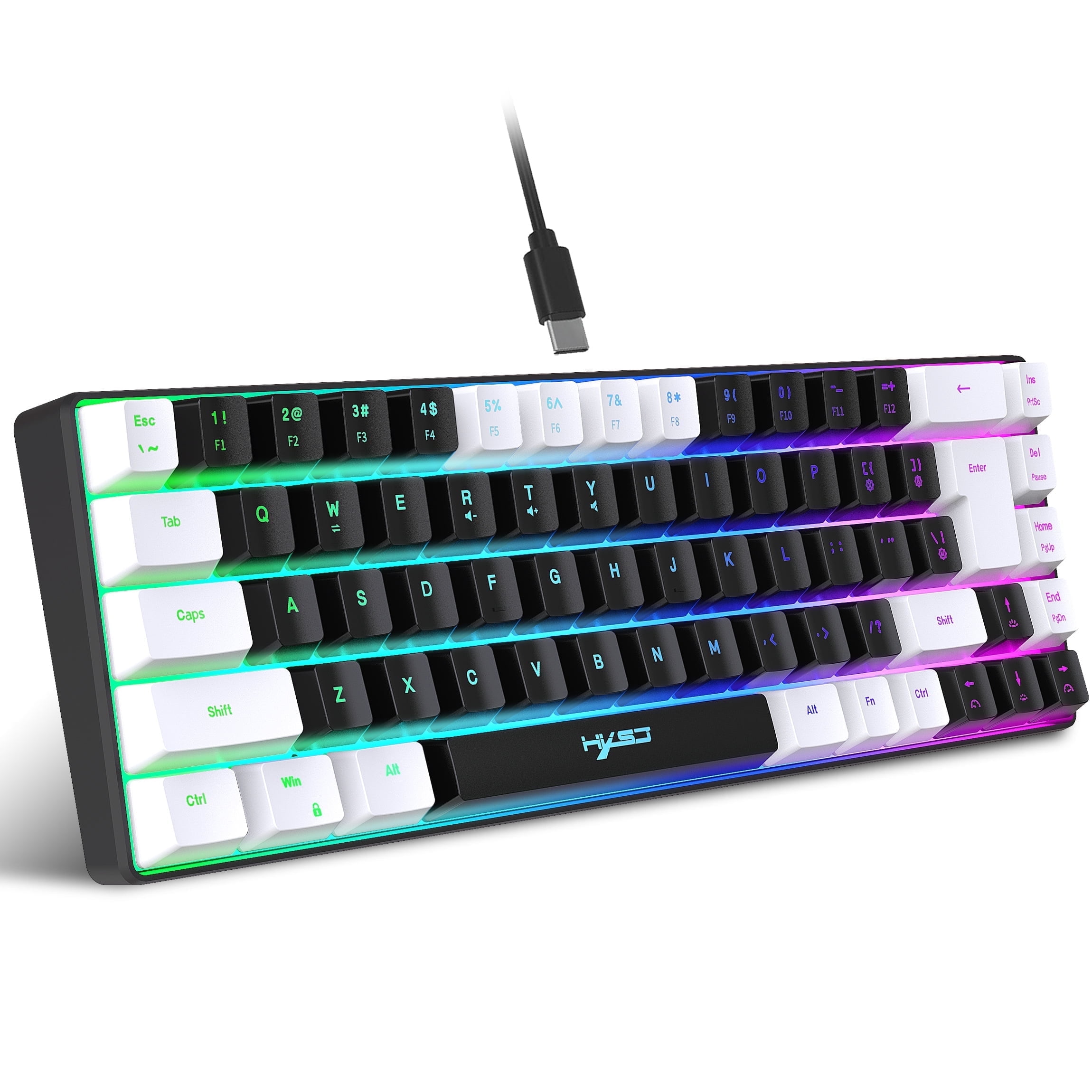 UHM 68 Keys Gaming Keyboard,Color-Blocking Keyboard with Compound ...