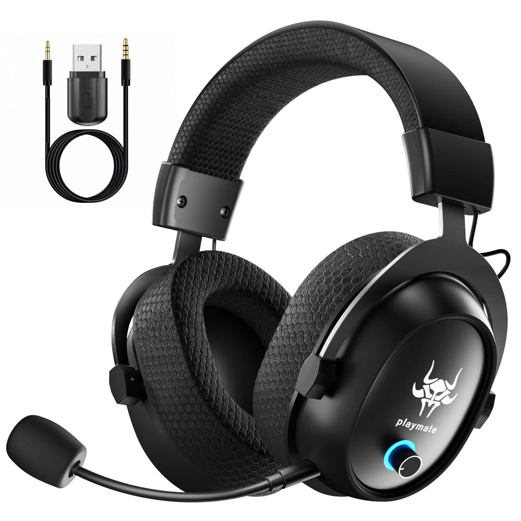 UHM Wireless Gaming Headset for PC/PS4/PS5/ Nintendo Switch,Over Ear 2 ...