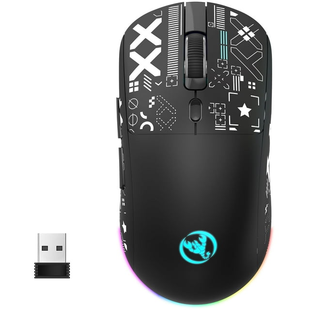 UHM Wirelss Gaming Mouse, Tri-Mode 2.4G/Bluetooth/USB-C Rechargeable ...