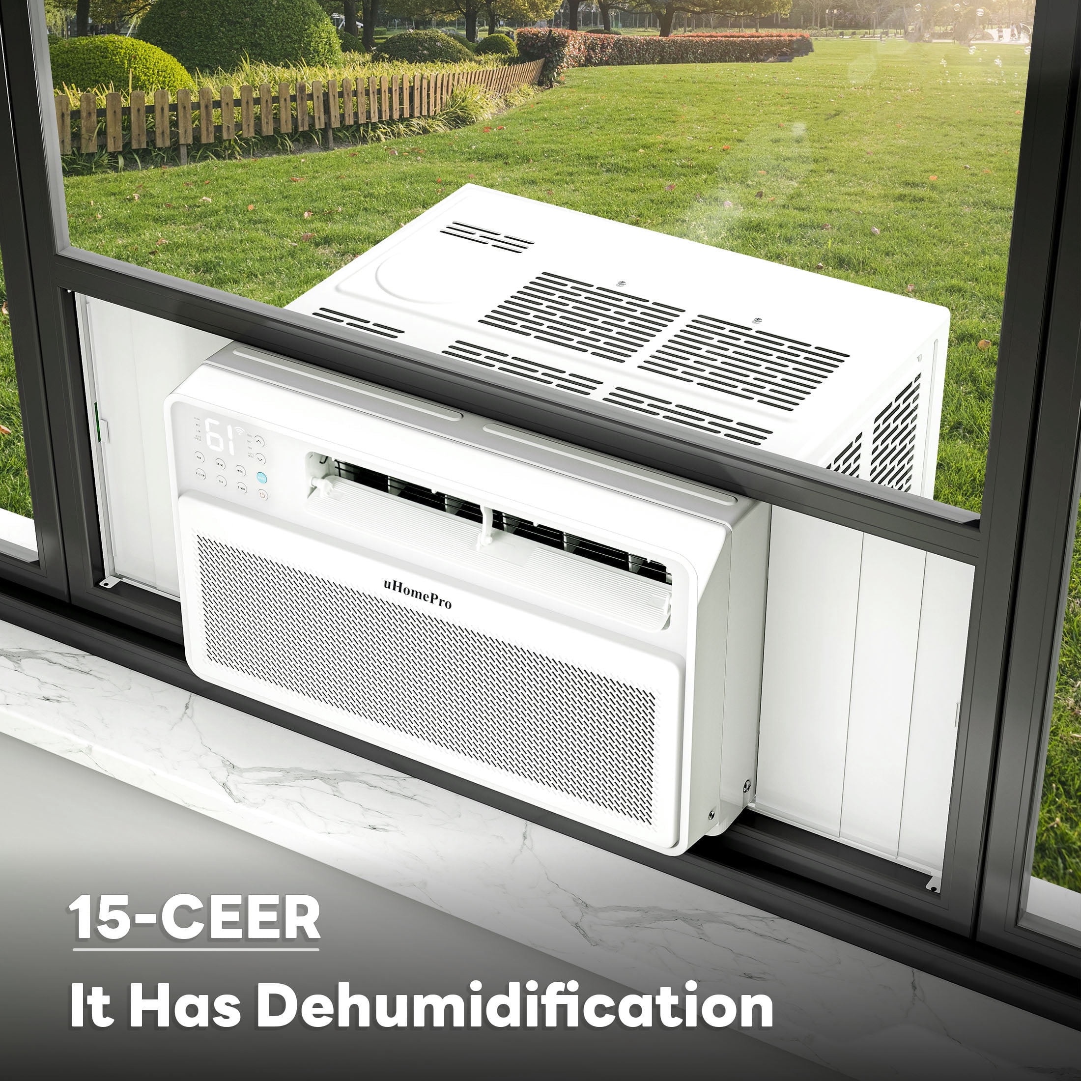 "UHOMEPRO 12000 BTU Window Air Conditioner, Smart Inverter, 15 CEER ...