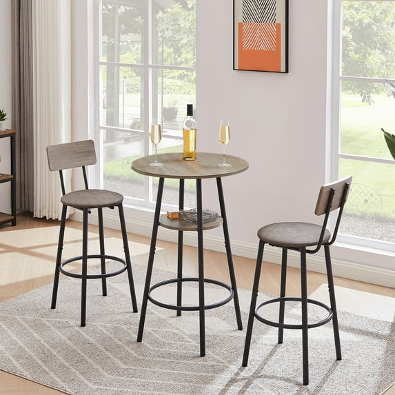 uhomepro 3-Piece Modern Counter Height Dining Bar Table Set, Perfect ...