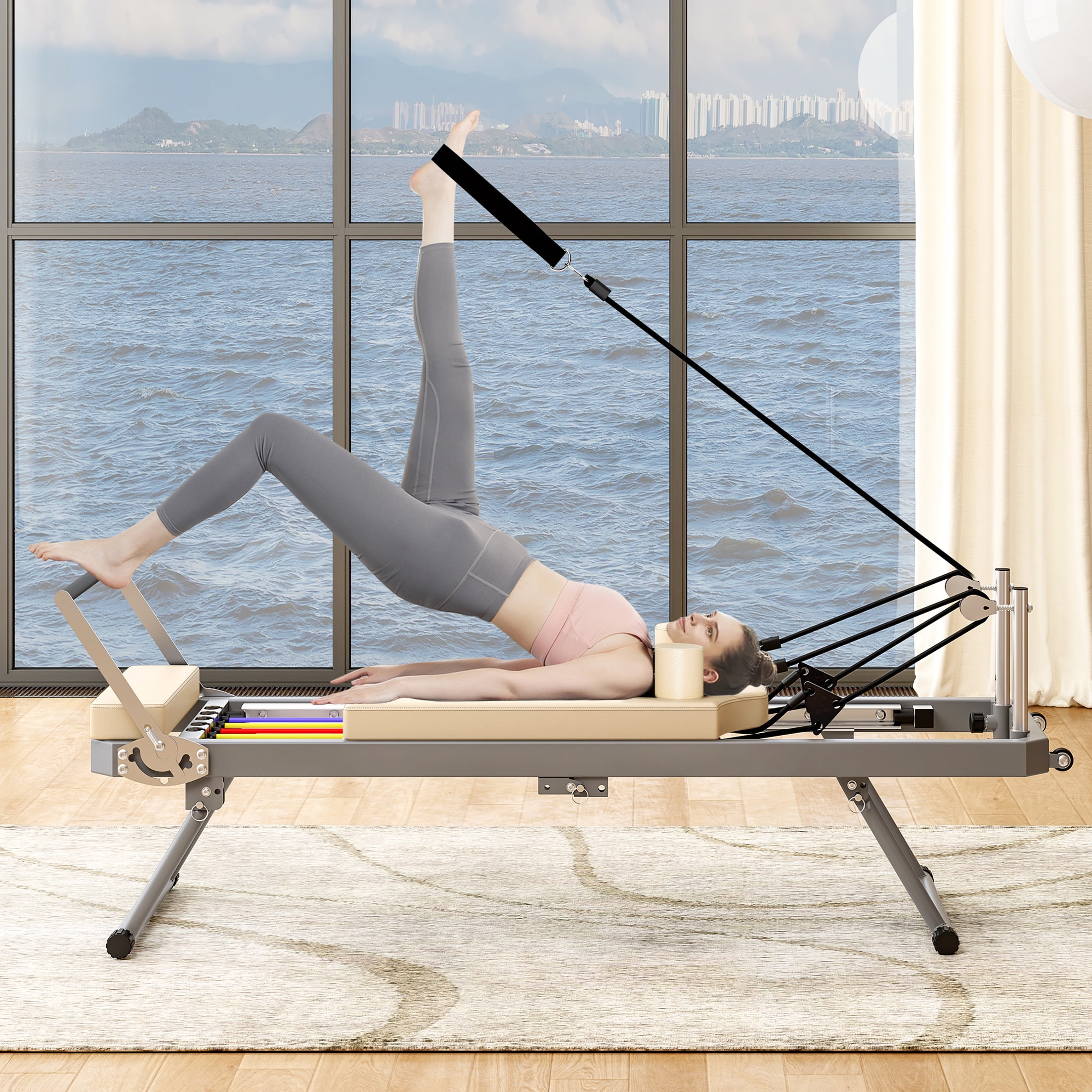 UHOMEPRO Pilates Reformer, Foldable Pilates Core Bed for Home and Gym ...