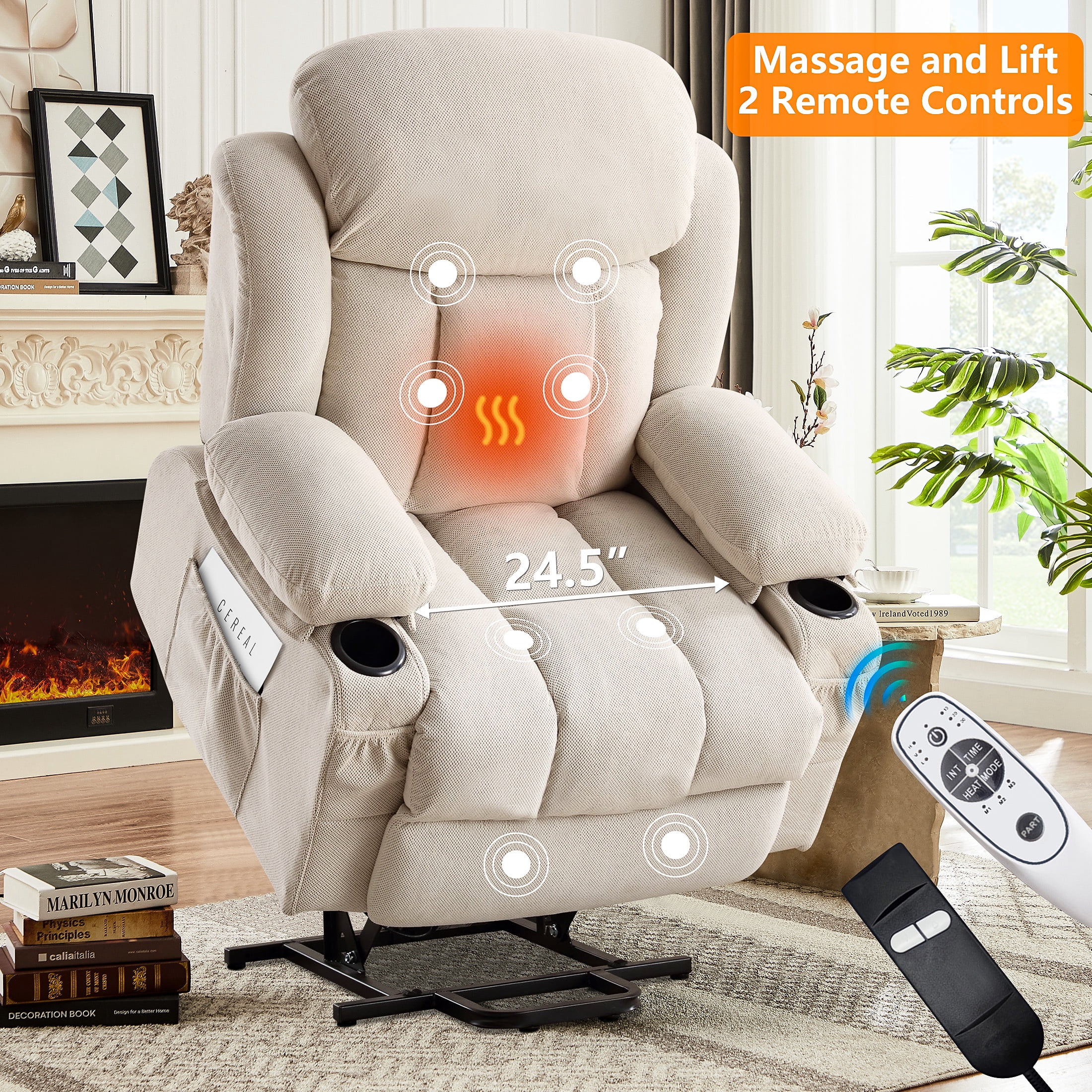 UHOMEPRO Power Lift Recliner Chair for Elderly, Electric Lift Chair ...