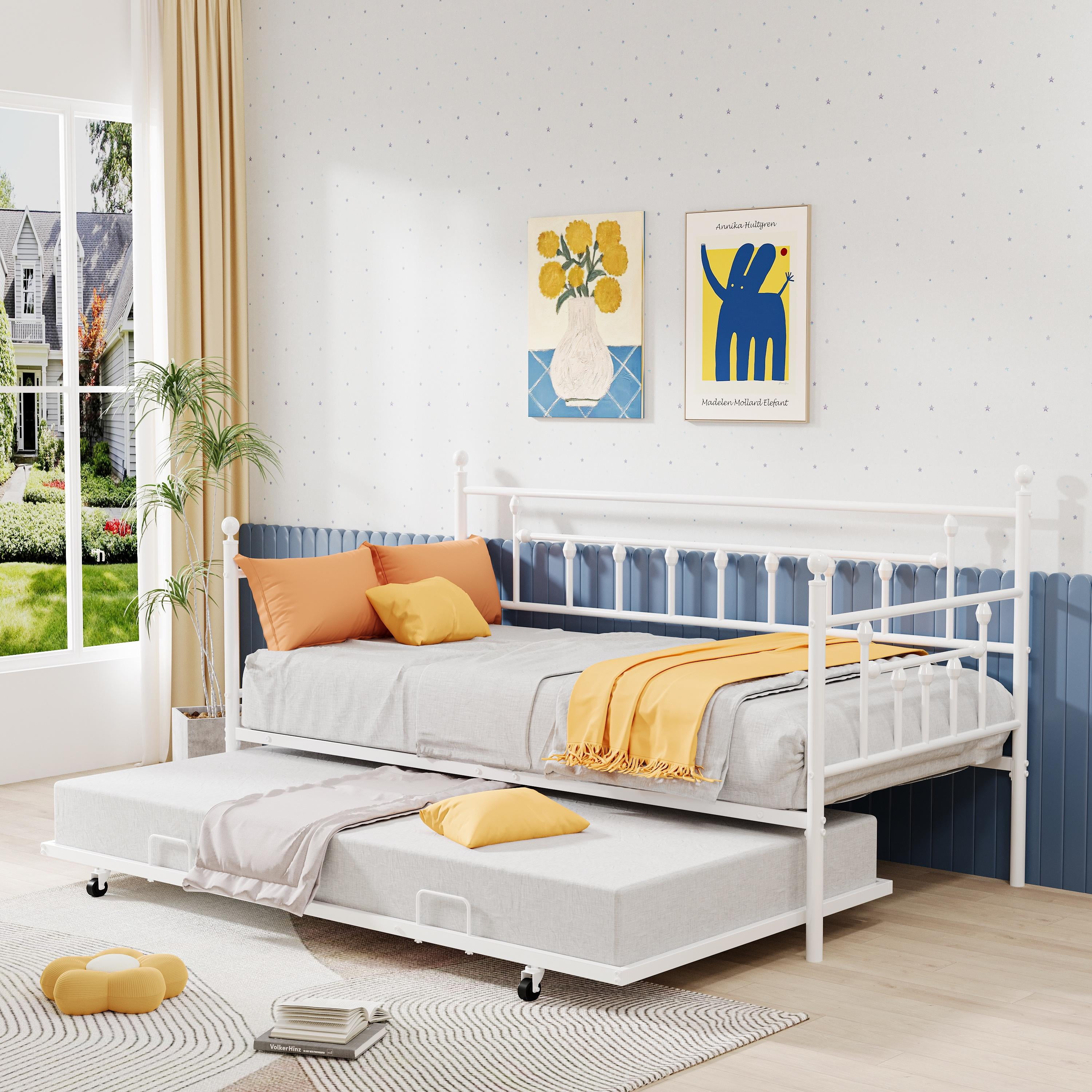 Free Shipping! BTMWAY Twin Daybed with Trundle Included, Metal Daybed ...