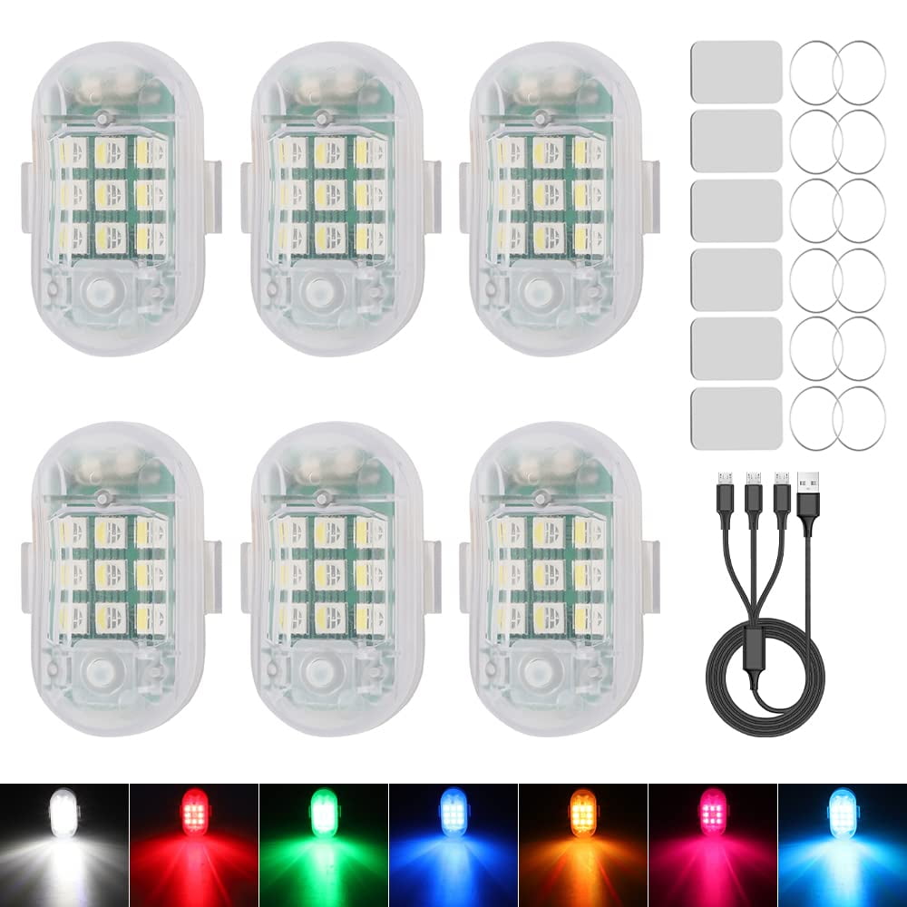 UHONSN Wireless LED Lights for Car Anti Collision Strobe Light for Motorcycle Bike Drone Car ...