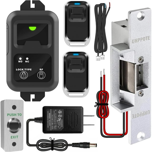 UHPPOTE Access Control Electric Strike Door Lock Fail-Secure Kit System with Remote Control ...