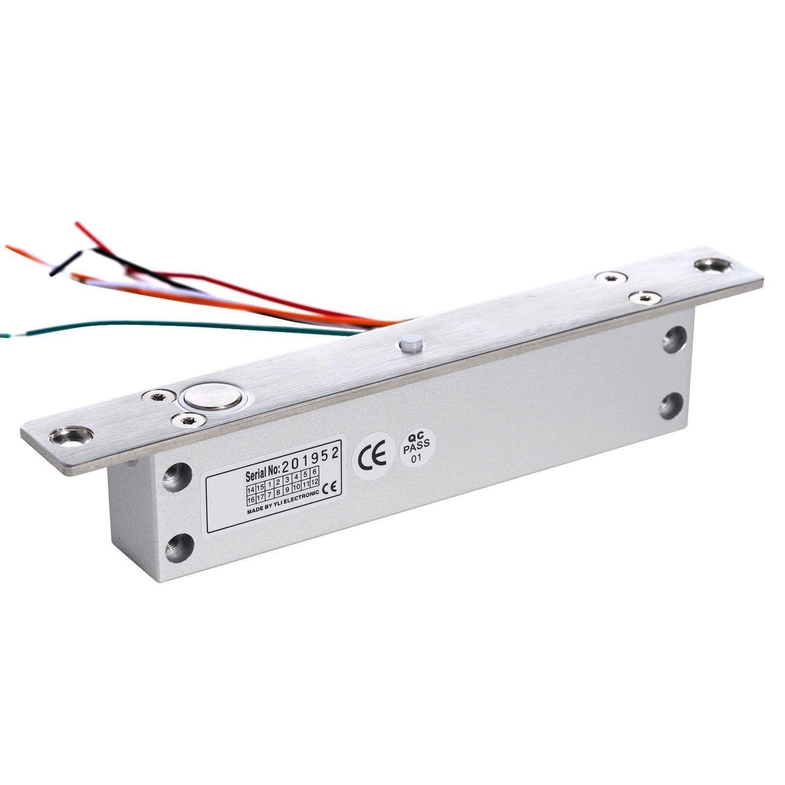 UHPPOTE NC Fail Safe DC12V Deadbolt Electric Drop Bolt Plug Narrow Door Lock Time Open Wire C106 ...