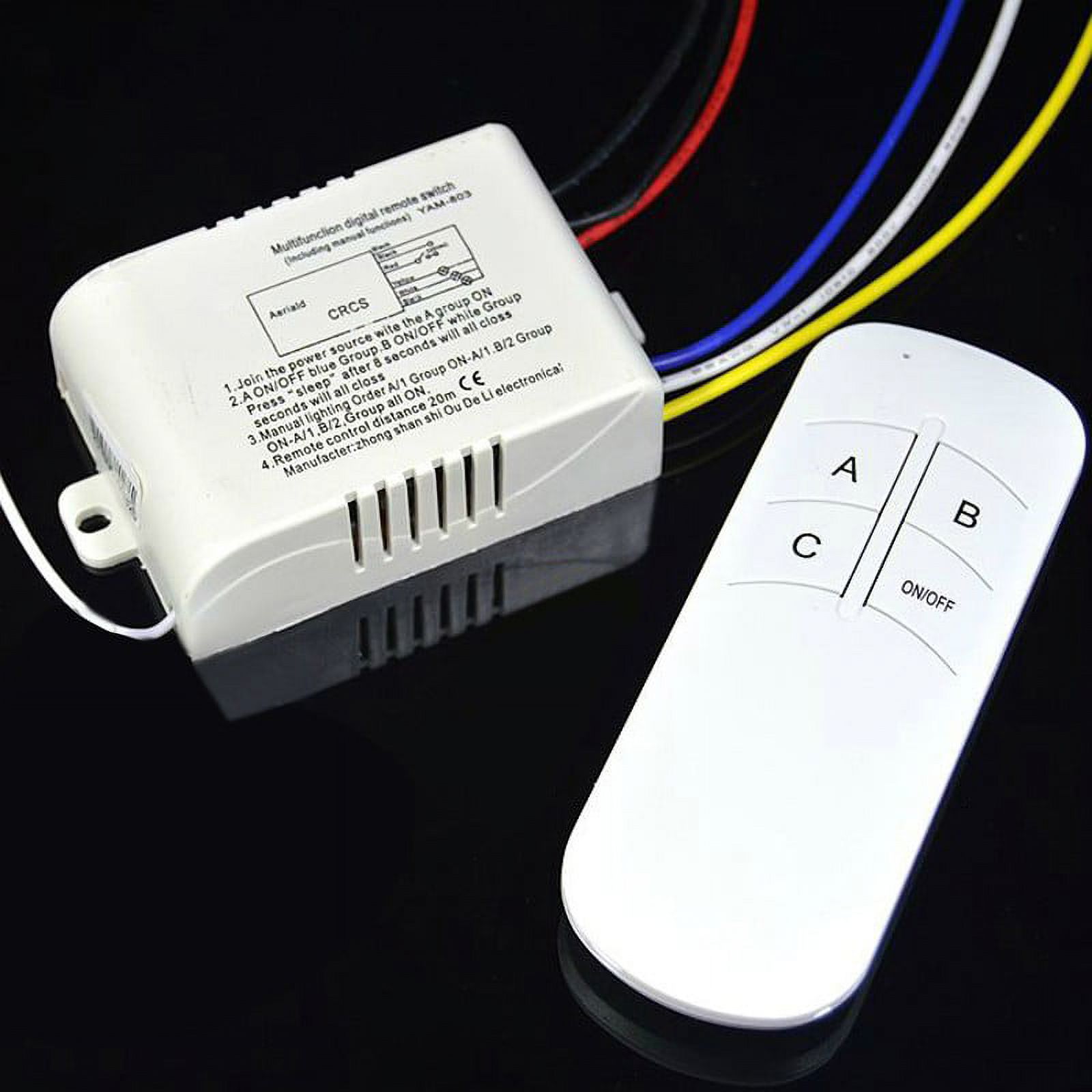 UHUSE 1/2/3 Ways ON/OFF 220V Wireless Digital Lamp Light RF Remote ...