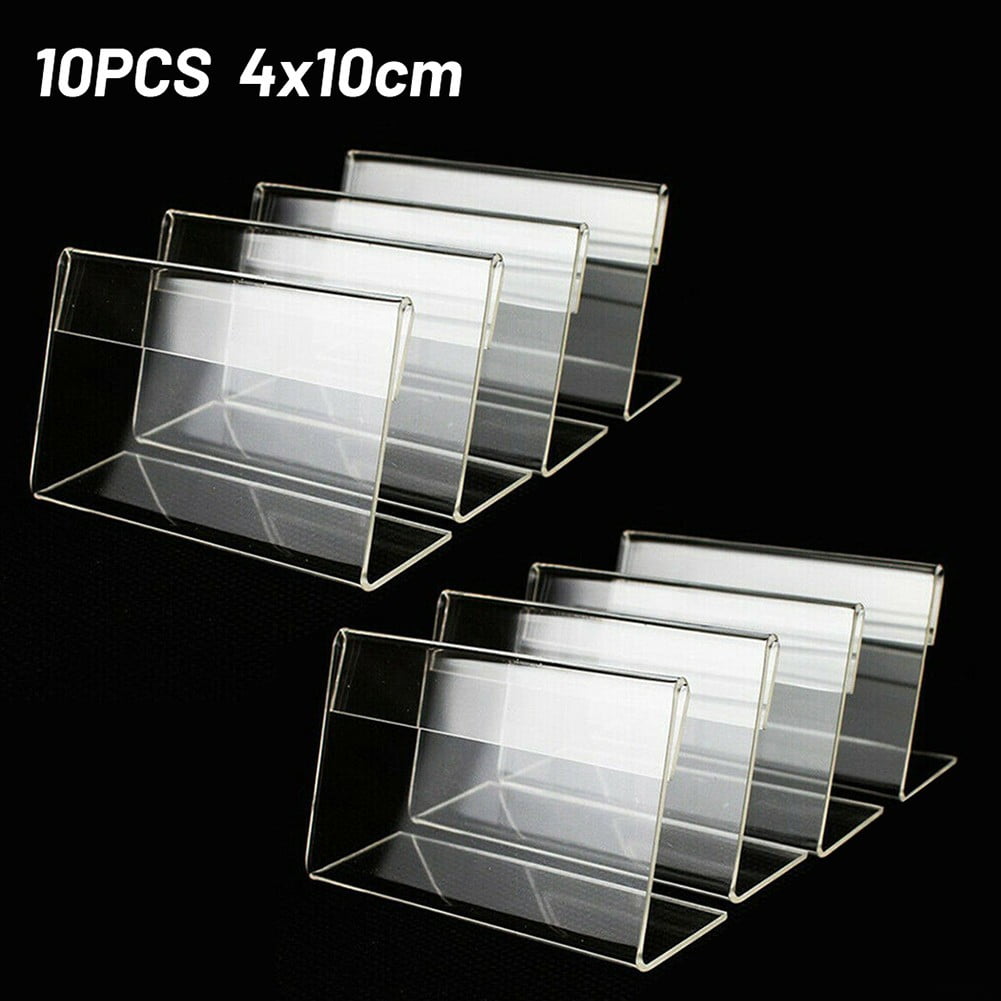UHUSE 10/15pcs 4*10cm Acrylic Sign Display Stand Price Business Card ...
