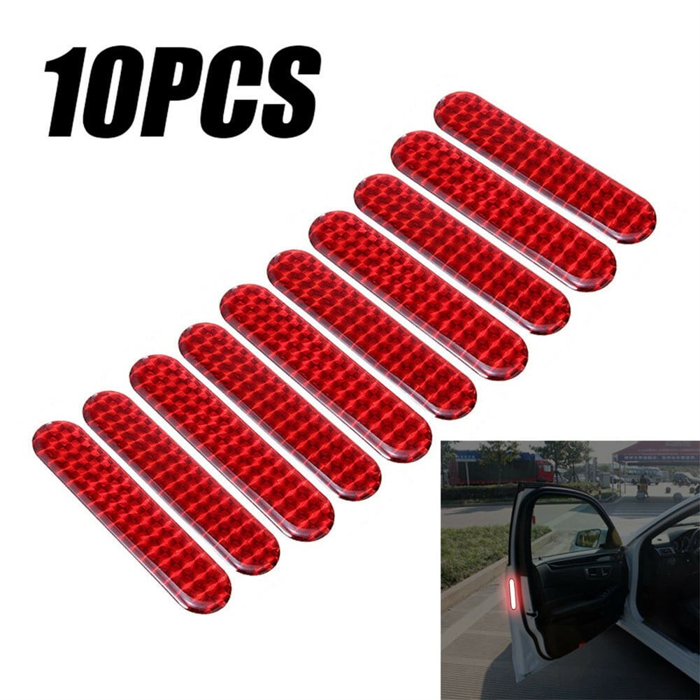 UHUSE 10X Red Reflective Safety Warning Strip Tape Car Door Bumper ...