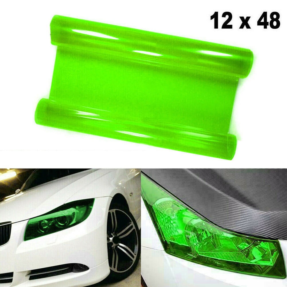 UHUSE 12" x 48" Green Tint Film Trim Wrap for Headlight DRL Fog Light ...