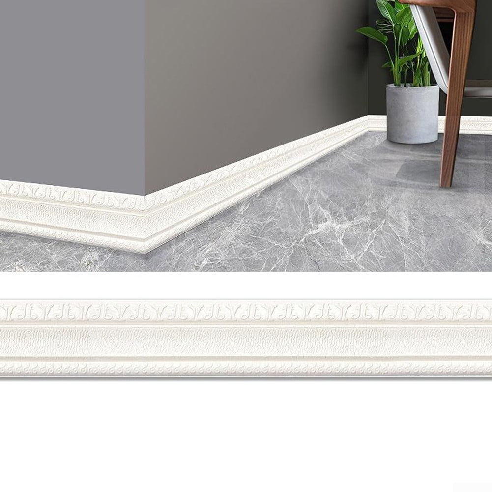 UHUSE 2.3M Self Adhesive Wall Trim Line Skirting Border Decor Sticker ...